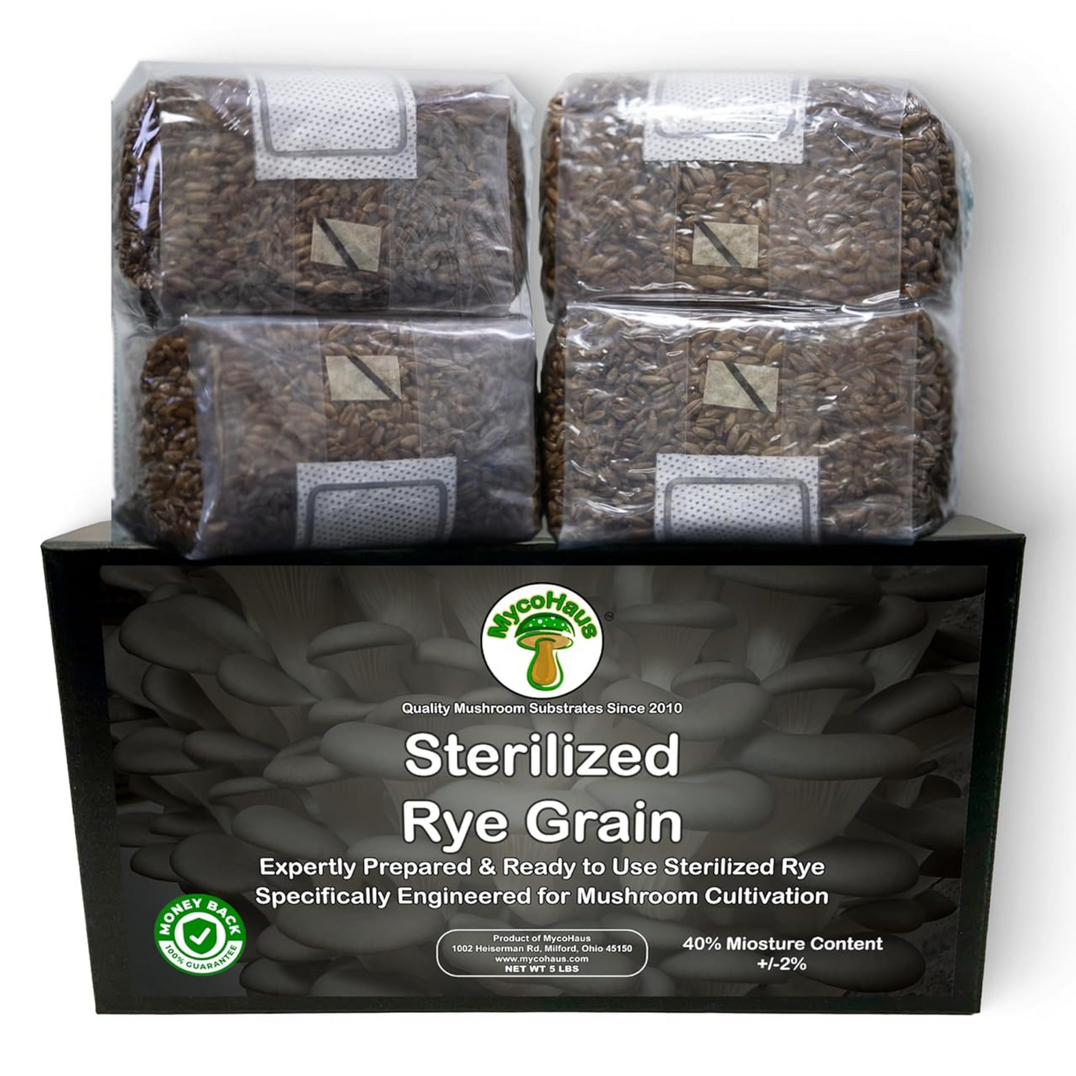 One Pound Sterilized Rye Grain Bags with Injection Ports Free Shipping ...
